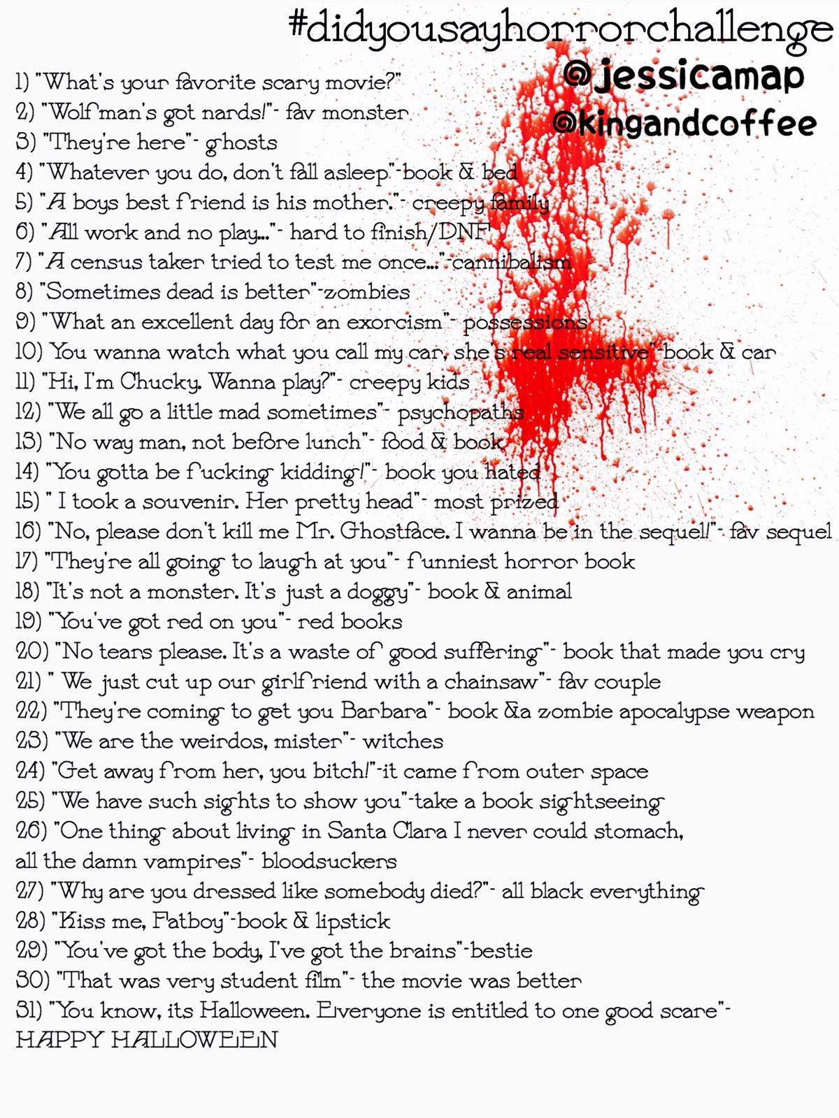 October Horror Quotes Challenge! – Jessicamap Reviews